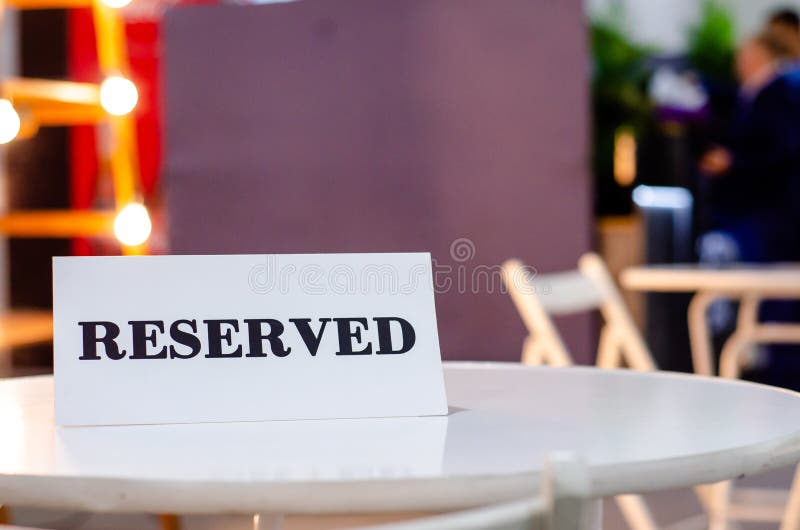 Reserved Sign on a Table in Restaurant Stock Photo - Image of lunch ...