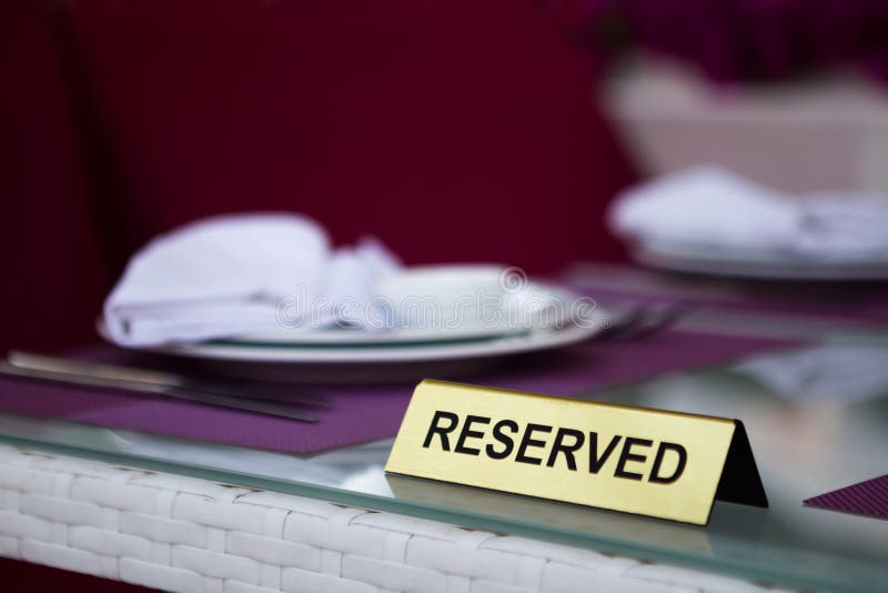 Reserved Sign on a Table in Restaurant Stock Photo - Image of banquet ...
