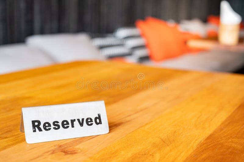 Reserved Sign on the Table in Restaurant Stock Photo - Image of ...
