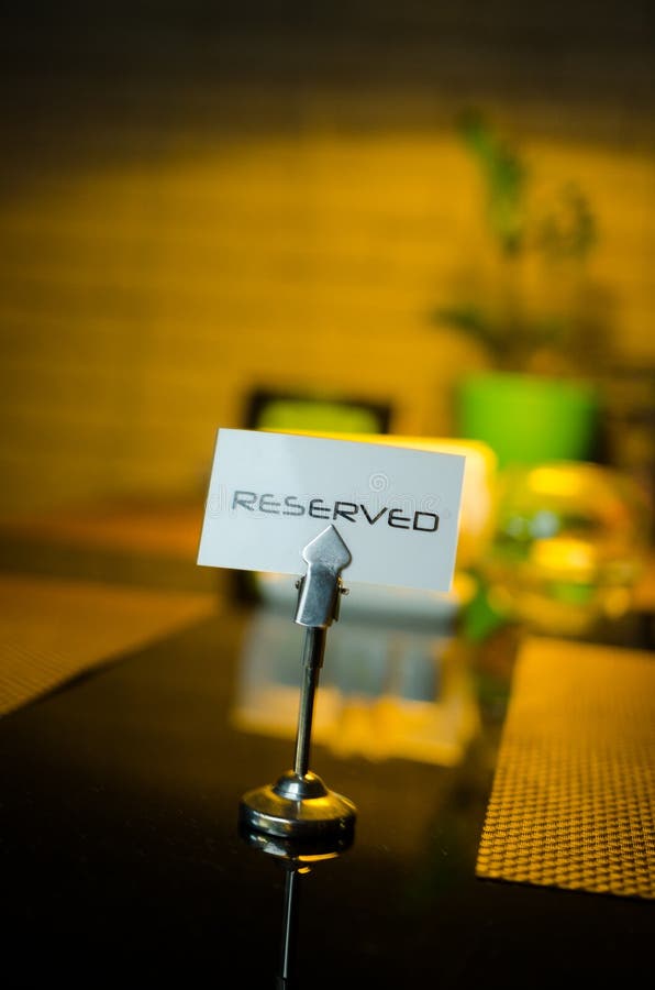 Reserved Sign on a Table in Restaurant Stock Photo - Image of luxury ...