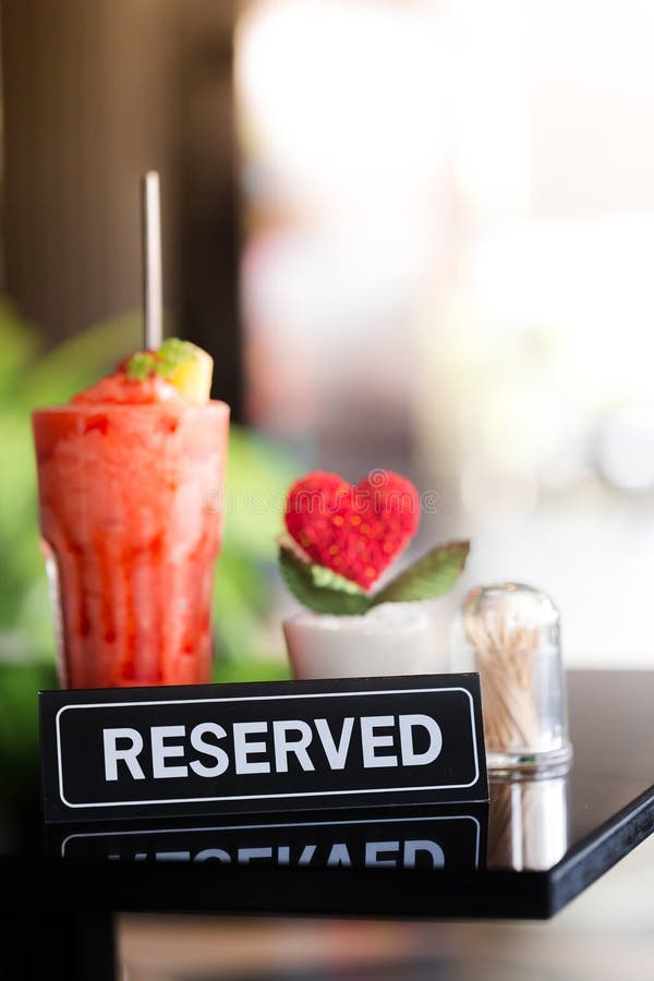 Reserved Sign on a Table in Restaurant Stock Photo - Image of food ...