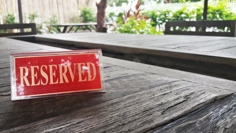 Reserved stock photo. Image of wooden, table, garden - 43348384
