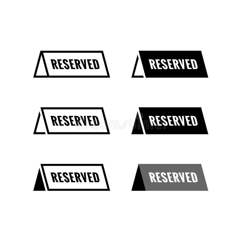 Reserved Table Icon Different Variations. Stock Vector - Illustration ...