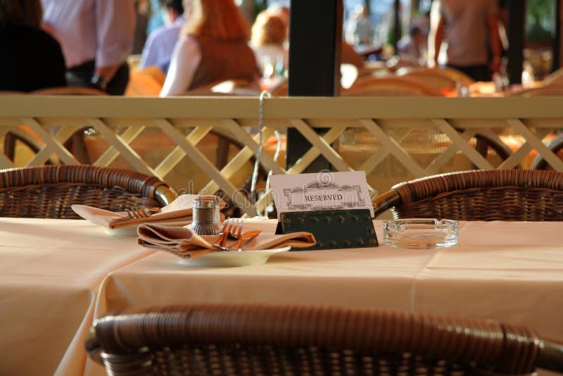 Reserved Table at Restaurant Stock Image - Image of meal, reserved ...