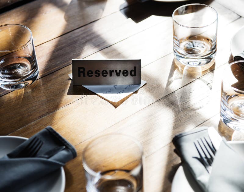 Reserved Table at a Restaurant Stock Image - Image of decorated, plates ...