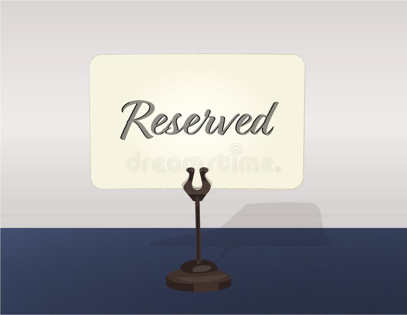 Reserved Table Sign Holder Vector Illustration Stock Vector ...