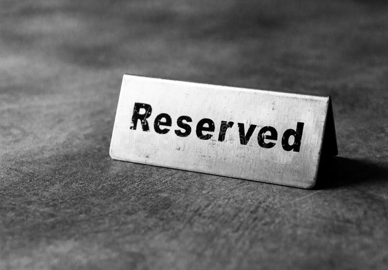 Reserved Table Sign in Restaurant, Silver Reserved Plate, Black and ...