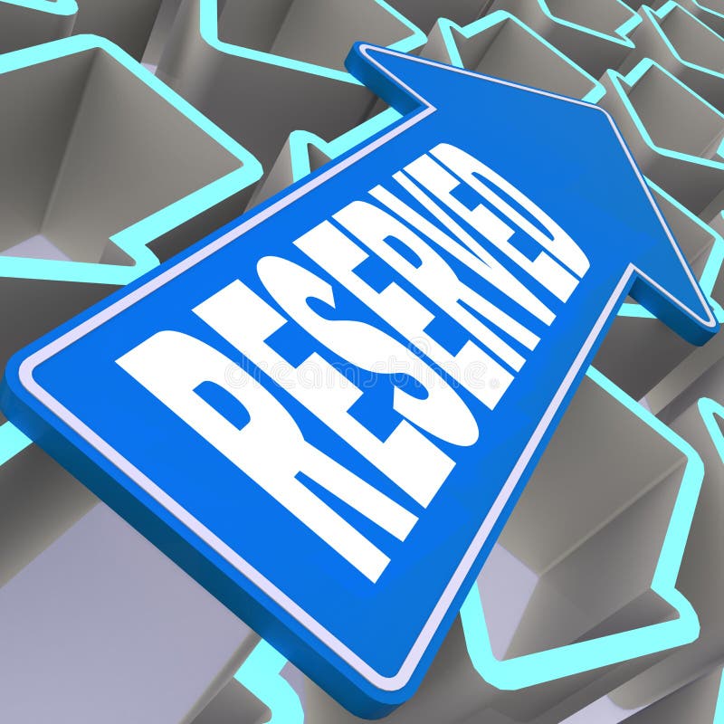 Reserved Word with Blue Arrow Stock Illustration - Illustration of ...