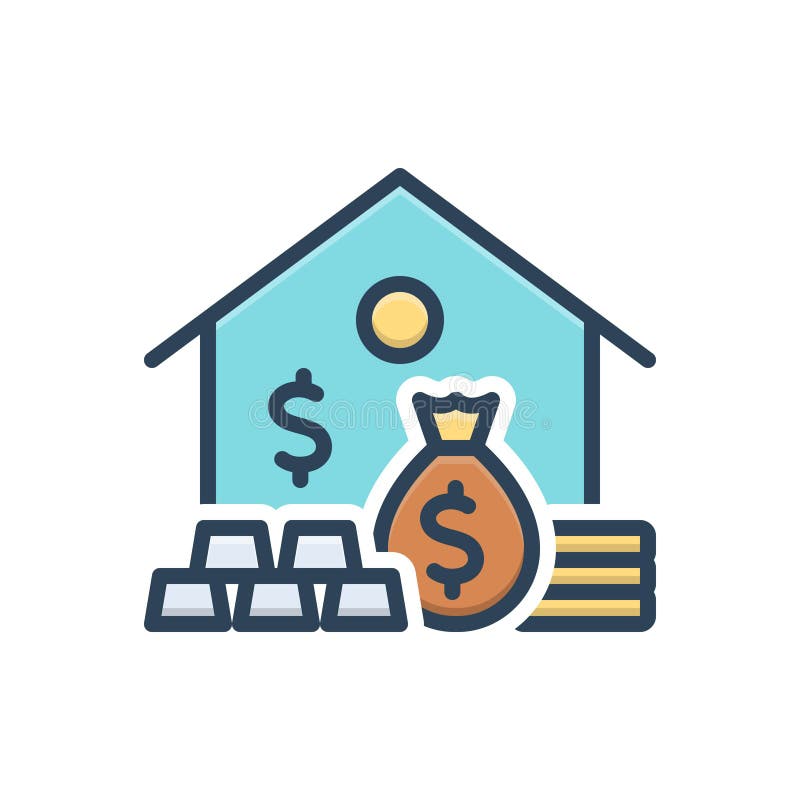 Color Illustration Icon for Reserves, Monetary and Money Stock Vector ...