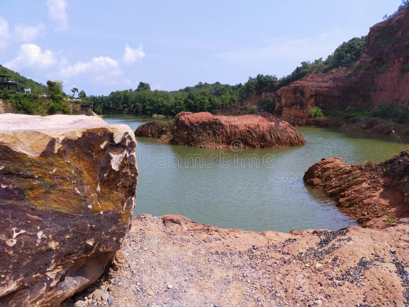 Reservoir Caused by Digging the Topsoil Stock Photo - Image of digging ...
