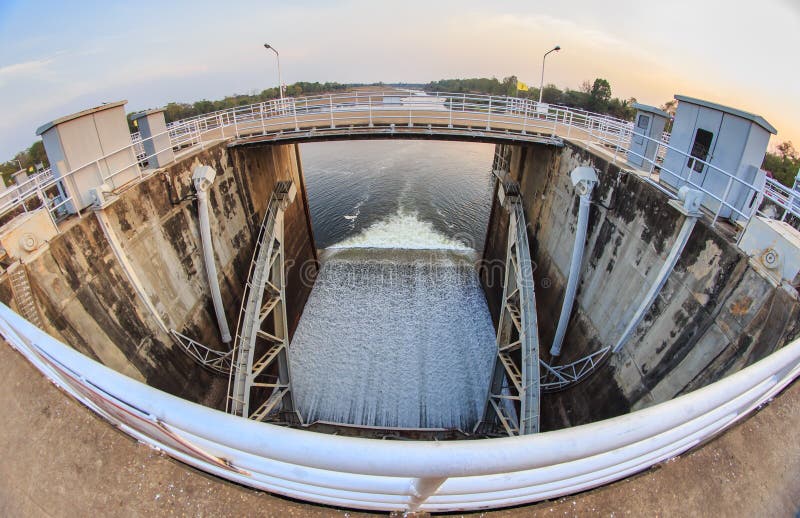 Reservoir and dam stock photo. Image of flowing, outdoors - 70184054