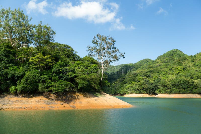 Reservoir and forest stock photo. Image of natural, kong - 74691526