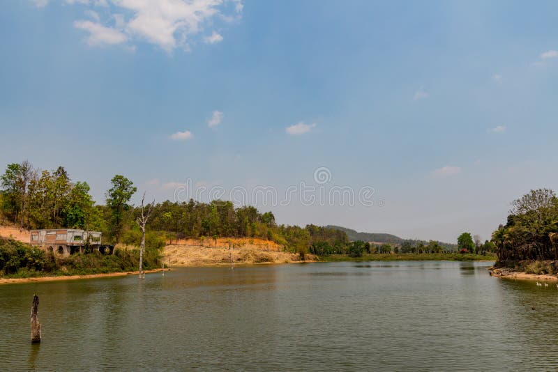 Reservoir landscape stock image. Image of house, lake - 68849683