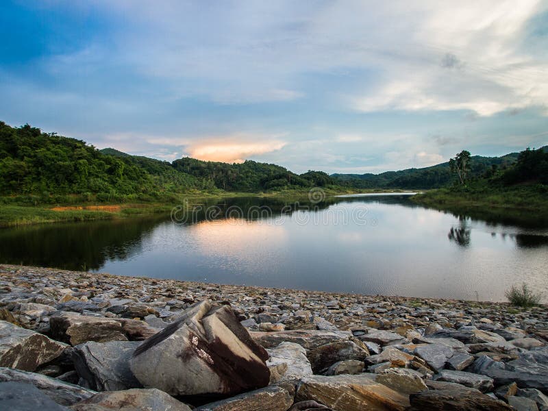 The reservoir stock photo. Image of flowers, pool, lake - 34327076