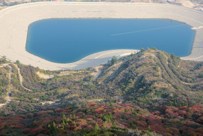 Reservoir scenery stock image. Image of little, autumn - 79497955