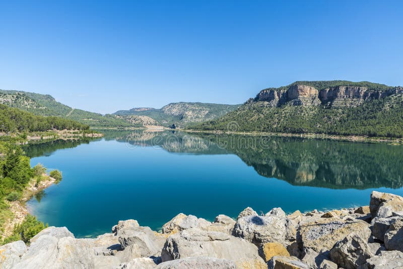 Reservoir in Spain stock image. Image of relaxation, outdoor - 55895155