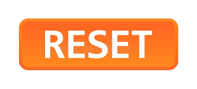 Orange Reset in Round White Button with Shadow Stock Illustration ...