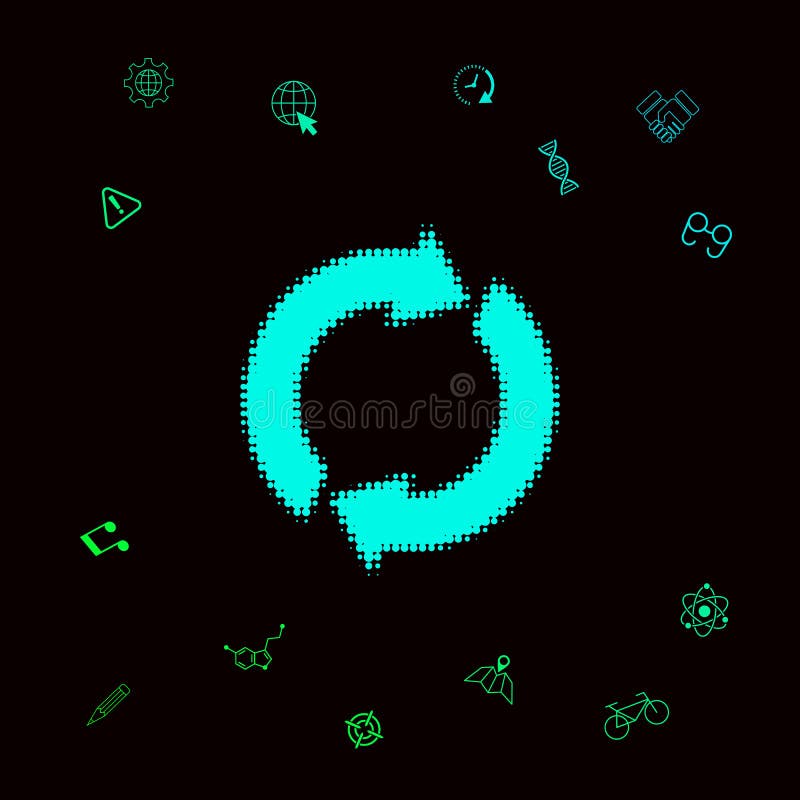 Reset Button, Reload Arrows - Halftone Logo . Graphic Elements for Your ...