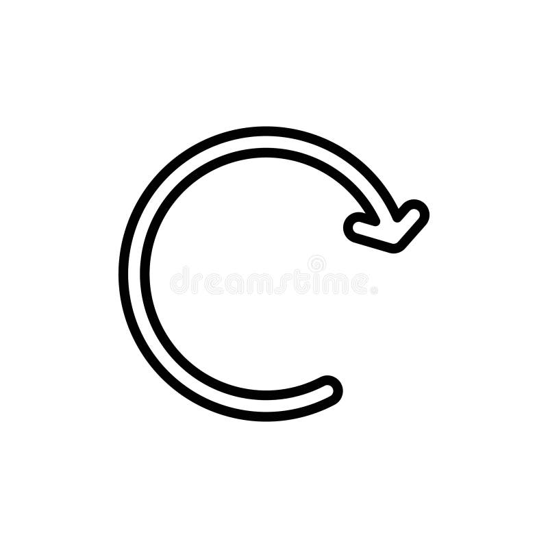 Reset Icon Thin Line Art Isolated Stock Vector - Illustration of arrow ...