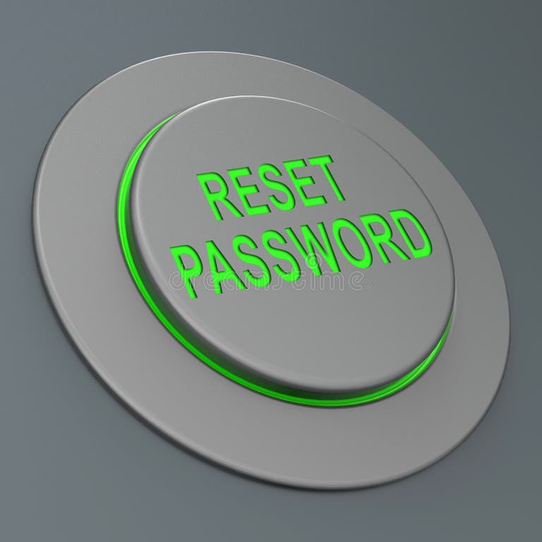 Reset Password Button To Redo Security of PC - 3d Illustration Stock ...