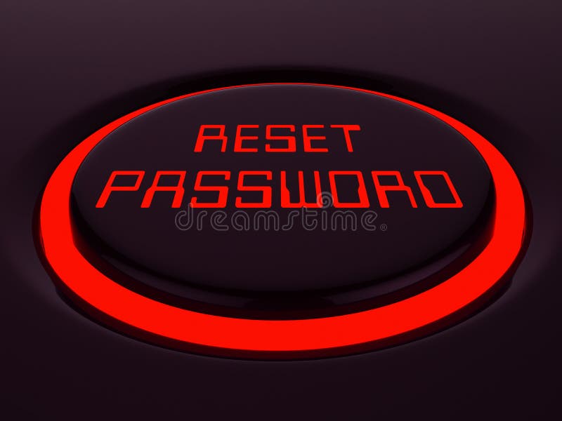 Reset Password Button To Redo Security of PC - 3d Illustration Stock ...