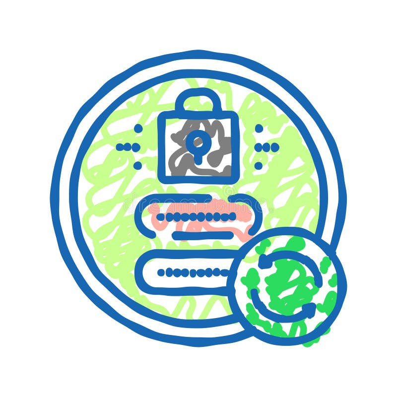 Reset Password Icon Doodle Illustration Stock Vector - Illustration of ...