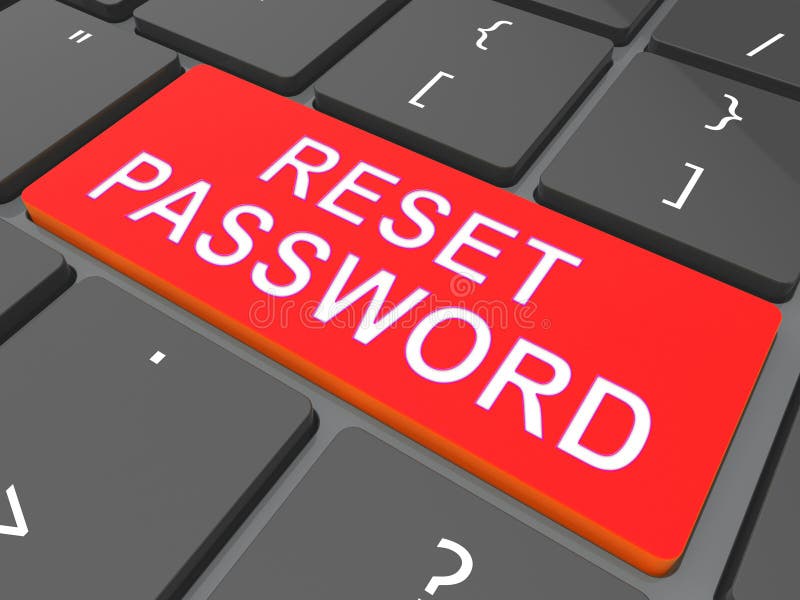 Reset Password Key To Redo Security of PC - 3d Illustration Stock ...