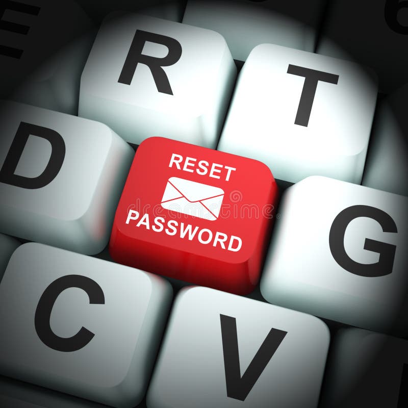 Reset Password Keyboard Key To Redo Security of PC - 3d Illustration ...