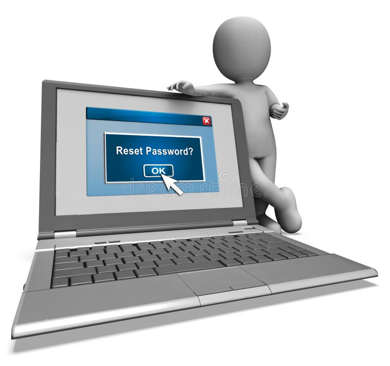 Reset Password Laptop To Redo Security of PC - 3d Illustration Stock ...