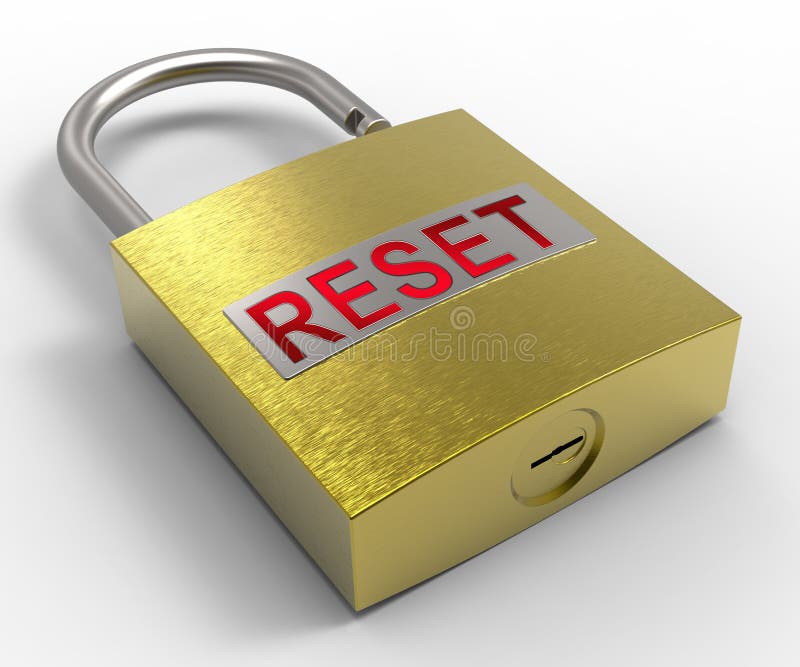 Reset Password Padlock To Redo Security of PC - 3d Illustration Stock ...