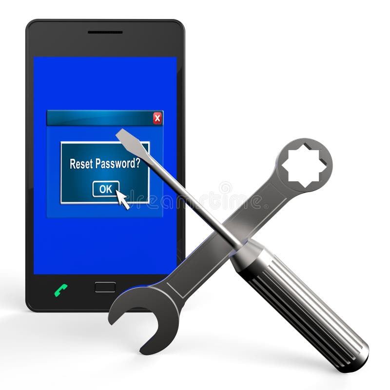 Reset Password Phone To Redo Security of PC - 3d Illustration Stock ...