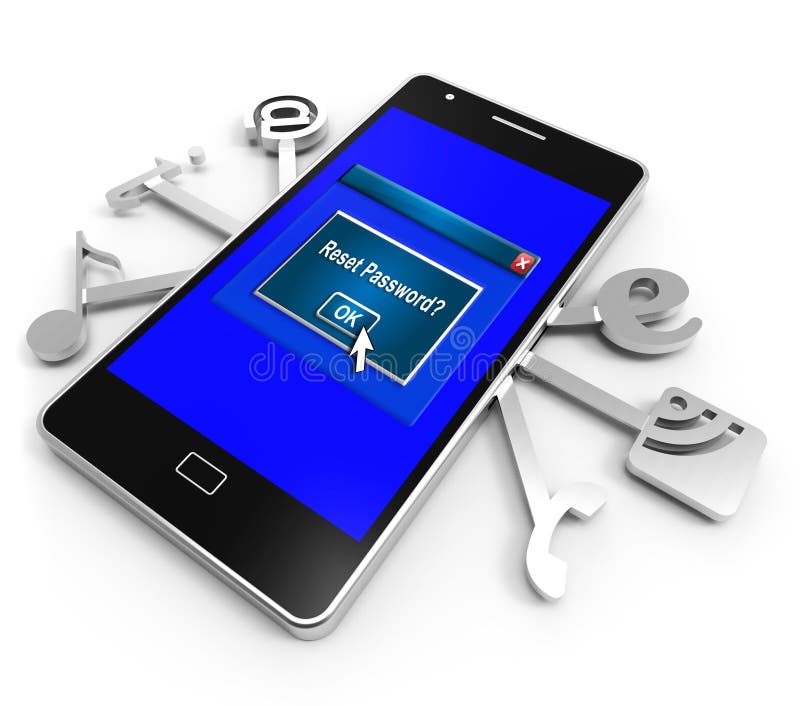 Reset Password Phone To Redo Security of PC - 3d Illustration Stock ...