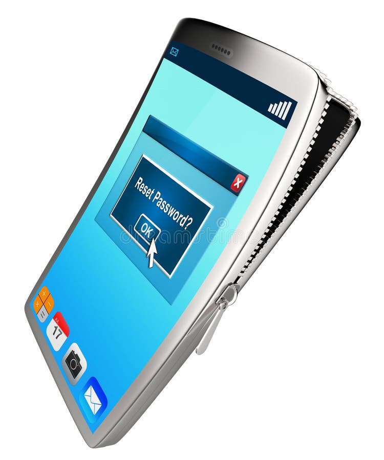 Reset Password Phone To Redo Security of PC - 3d Illustration Stock ...