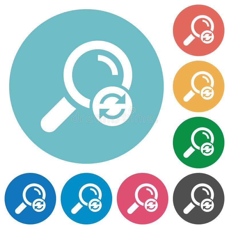 Reset Search Flat Round Icons Stock Vector - Illustration of magnifier, investigate: 191832405
