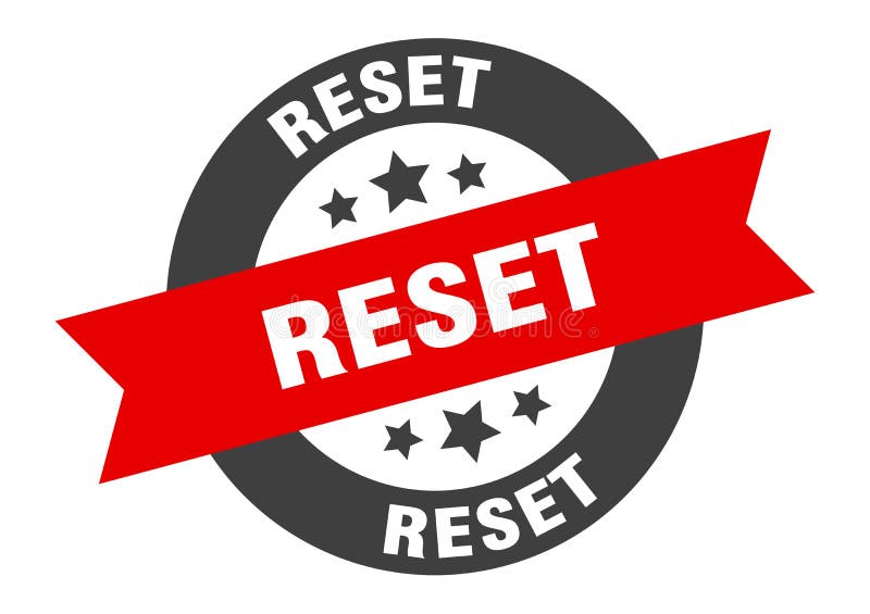 Reset Sign. Round Ribbon Sticker. Isolated Tag Stock Vector ...