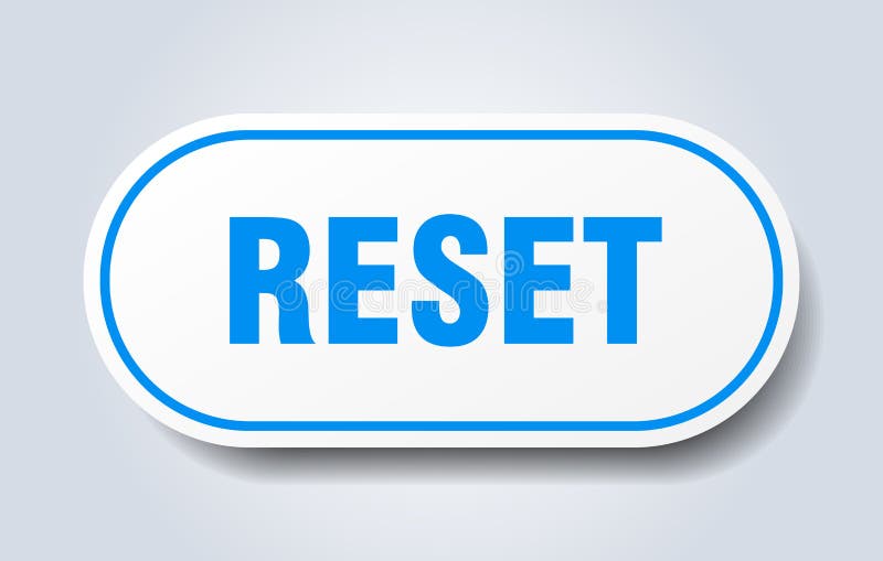 Reset Button. Rounded Sign on White Background Stock Vector ...