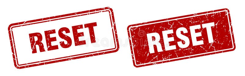 Reset Stamp Set. Reset Square Grunge Sign Stock Vector - Illustration ...