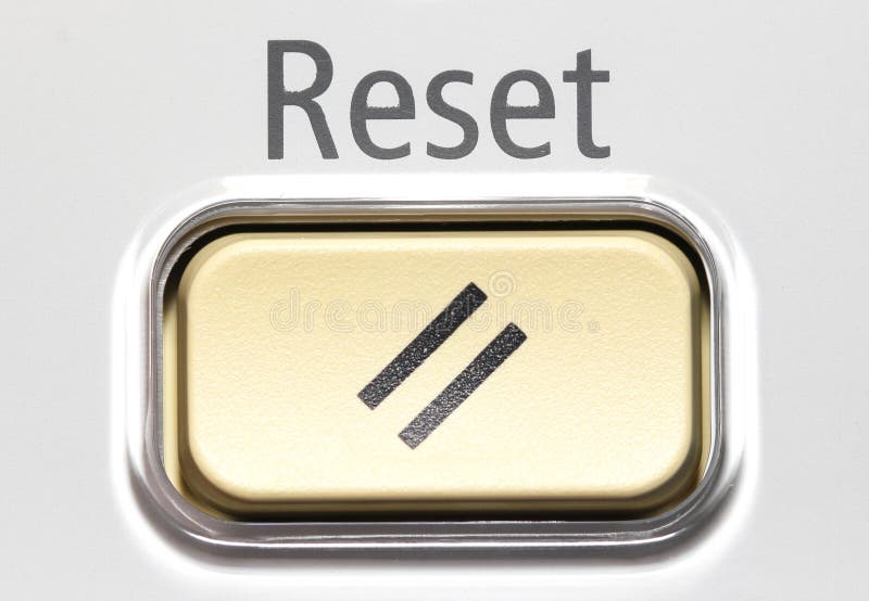 Reset-Taste stockbild. Bild von zeichen, orange, presse - 8588065