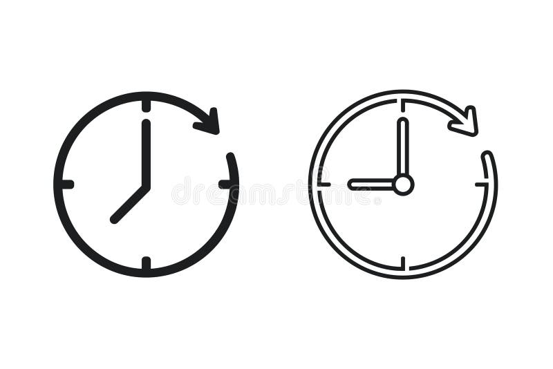 Reset Time Symbol. Illustration Vector Stock Vector - Illustration of ...