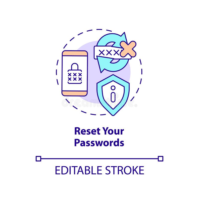 Reset Your Passwords Concept Icon Stock Vector - Illustration of ...