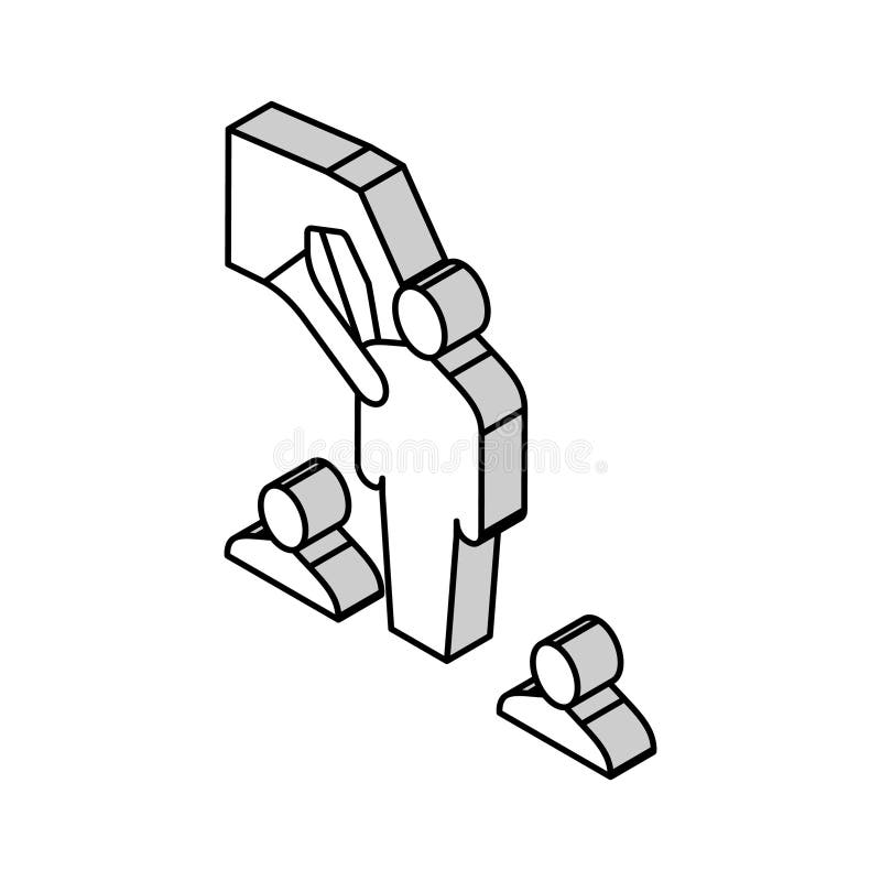 Reshuffle of Workers Isometric Icon Vector Illustration Stock Vector ...