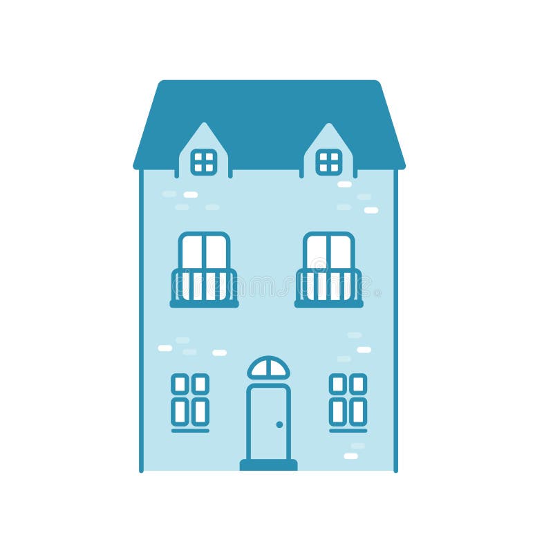 Residence Building Vector Illustration Front View Stock Vector ...