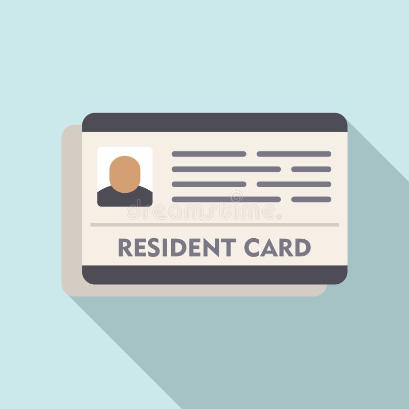 Resident Card Icon, Flat Style Stock Vector - Illustration of home ...