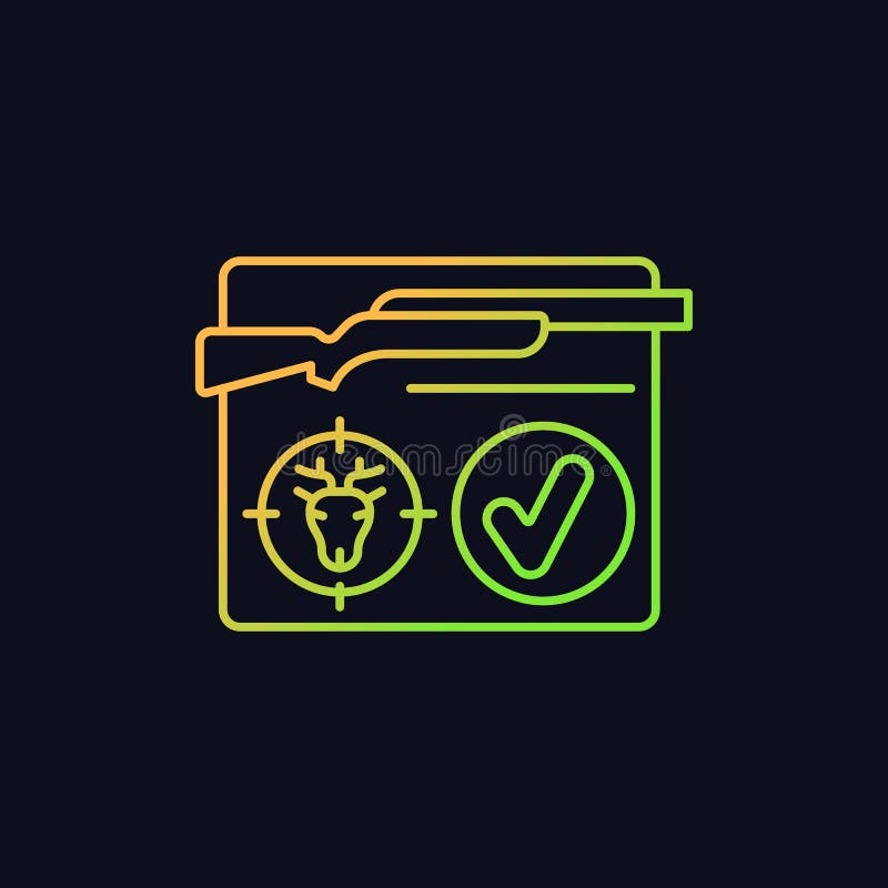 Resident Hunting License Gradient Vector Icon for Dark Theme Stock ...