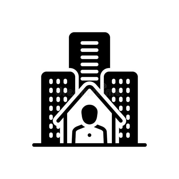 Black Solid Icon for Resident, Denizen and Hometown Stock Vector ...