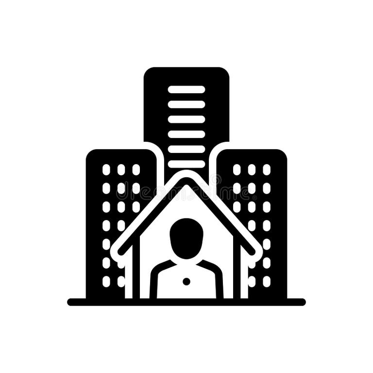 Black Solid Icon for Resident, Denizen and Hometown Stock Vector ...