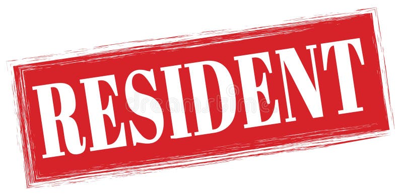 RESIDENT Text Written on Red Stamp Sign Stock Illustration ...