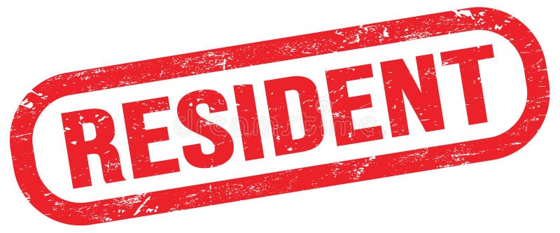 RESIDENT, Text Written on Red Stamp Sign Stock Illustration ...