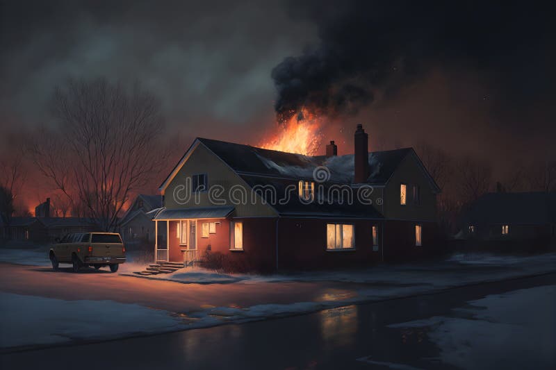 Residental Building on Fire Accident in Nighttime. Neural Network ...