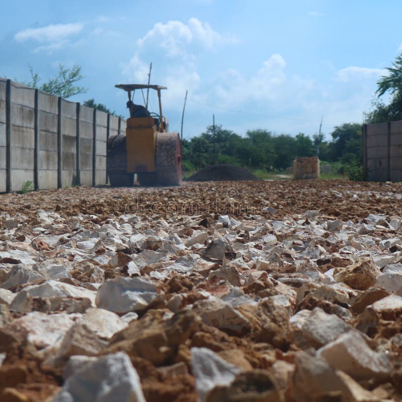 Residential Access Road Under Construction Stock Photo - Image of ...